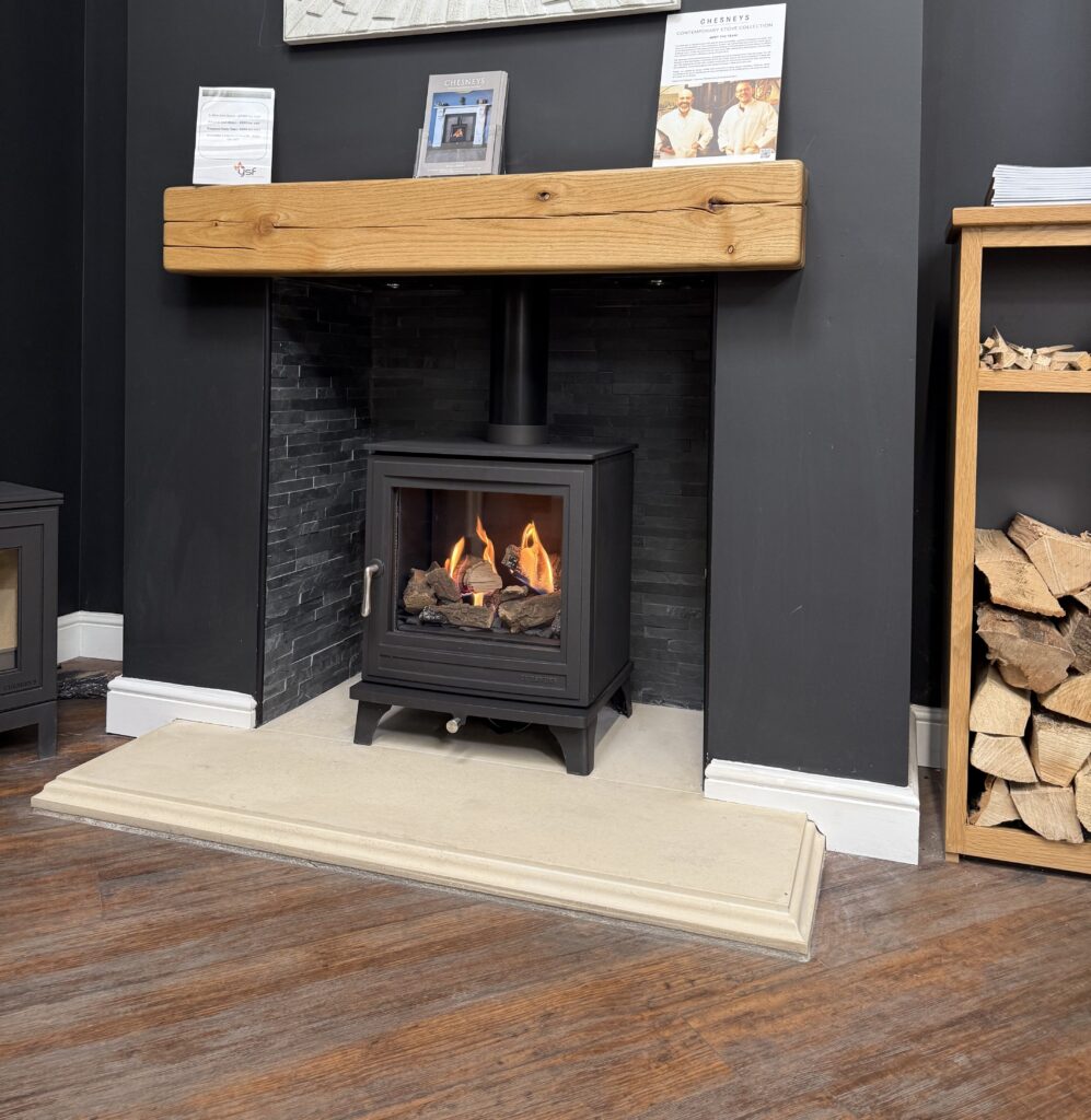 Ancaster Limestone hearth with Ogee Edge - Yorkshire Stoves & Fireplaces